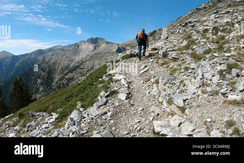 Olymp, Greece - 22 Jul, 2018: Ascent to Olympus. Climb to the top of ...