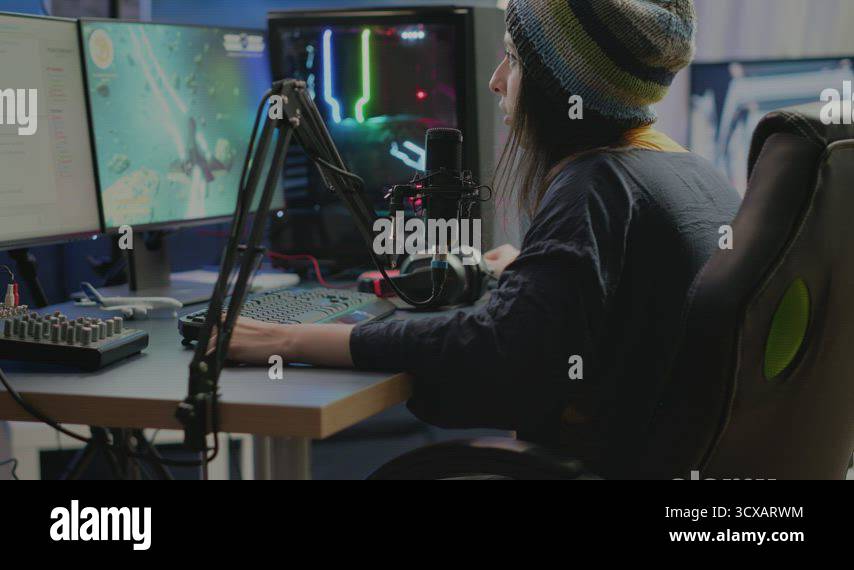 Portrait woman streamer looking camera Stock Videos & Footage - HD and ...