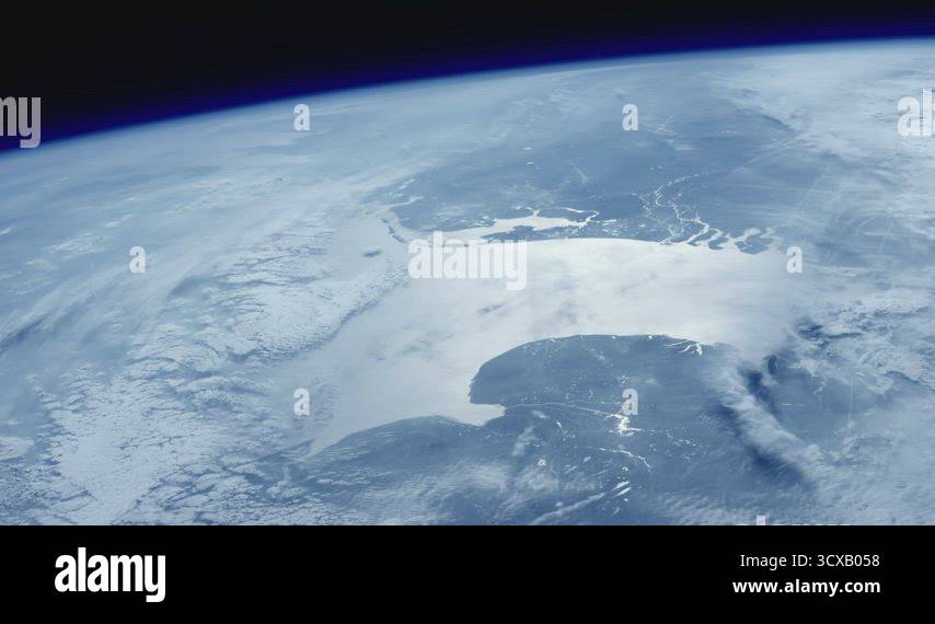 International Space Station ISS floating in orbit above planet earth ...