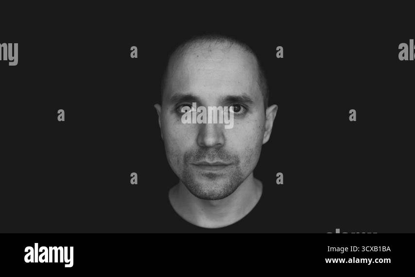 Black and white video of a surprised man. Surprise. Surprise. Reaction ...