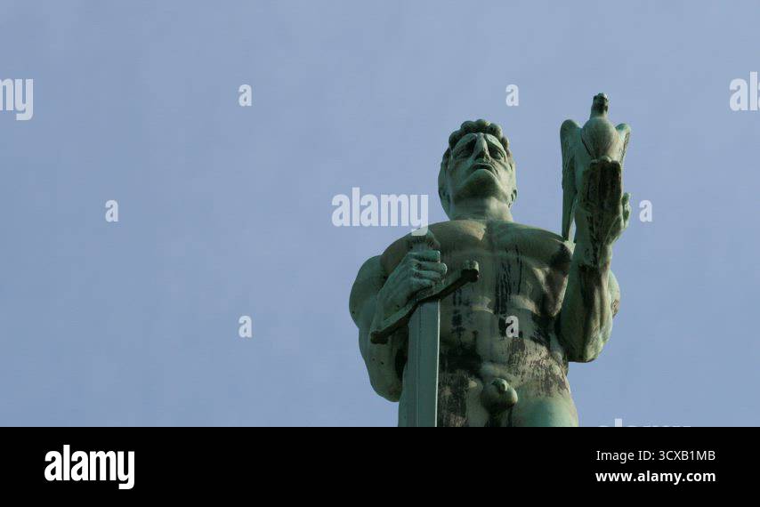 Pobednik, The Victor, iconic monument in Belgrade Fortress Stock Video ...