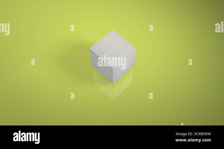 White cube rotates 3D frames. Isometric movement of the block assembly ...