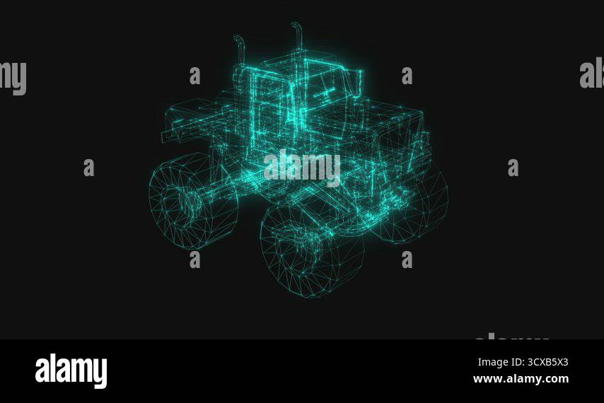 animation of wire frame Model Of truck - 3D Rendering Stock Video ...
