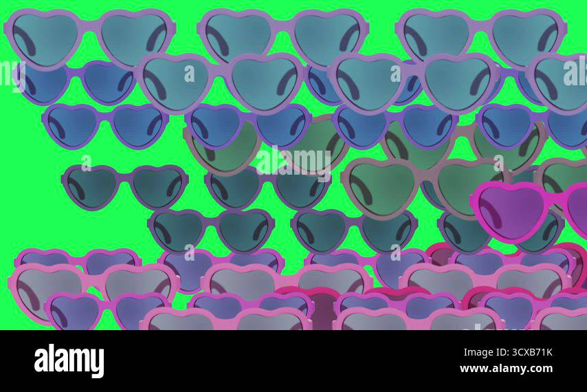 Animation Design Art. Fashion Sunglasses on green screen Stock Video ...