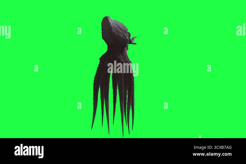 3d animation of Monster Octopus on green screen Stock Video Footage - Alamy