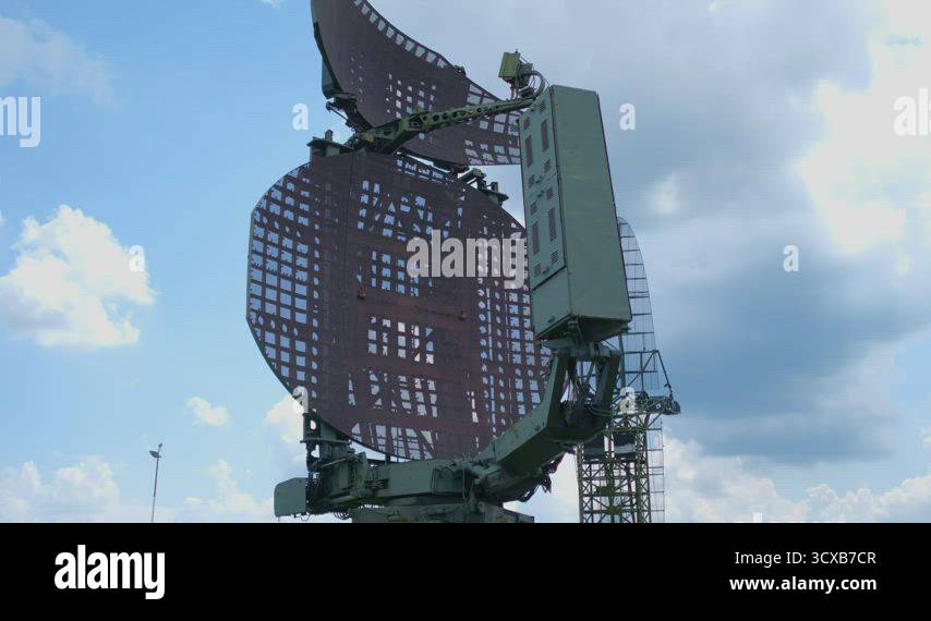 Old military radar station at open-air exhibition Stock Video Footage ...