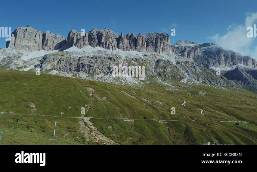Stunning aerial view of Dolomites mountains in Italy Stock Video ...