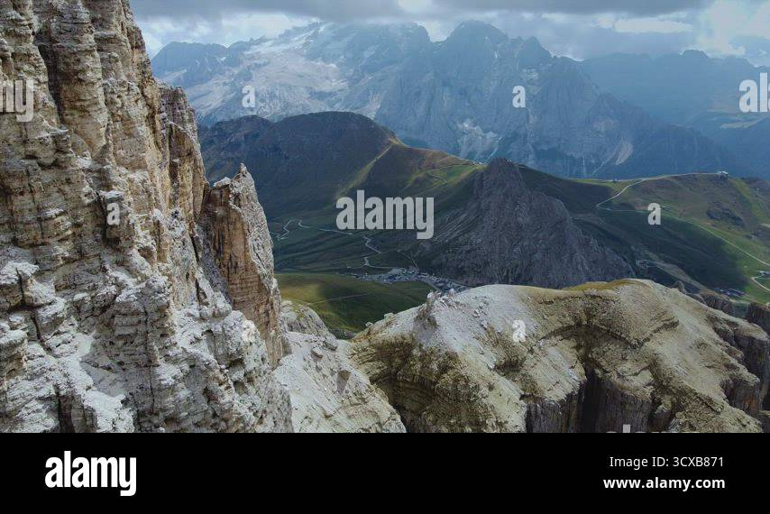 Breathtaking aerial view of Italian Dolomites Stock Video Footage - Alamy