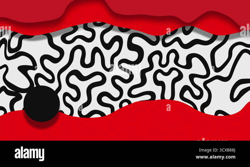 Minimal Motion Art. Curved line wiggle animation on white background ...