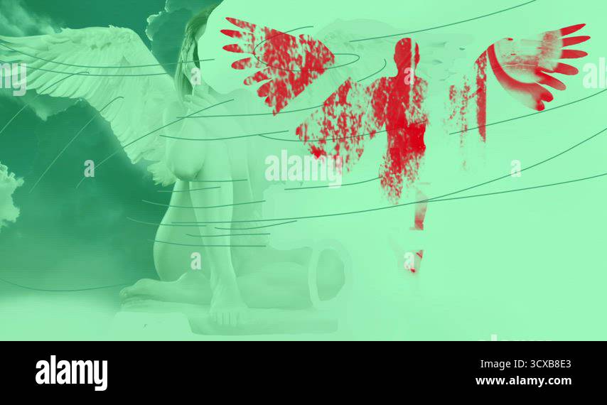 hand drawn concept animation - Minimal Motion Art with bird and angel ...