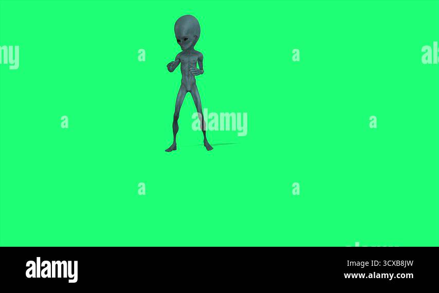 Alien 4k Animation - Extraterrestrial attack on green screen Stock ...