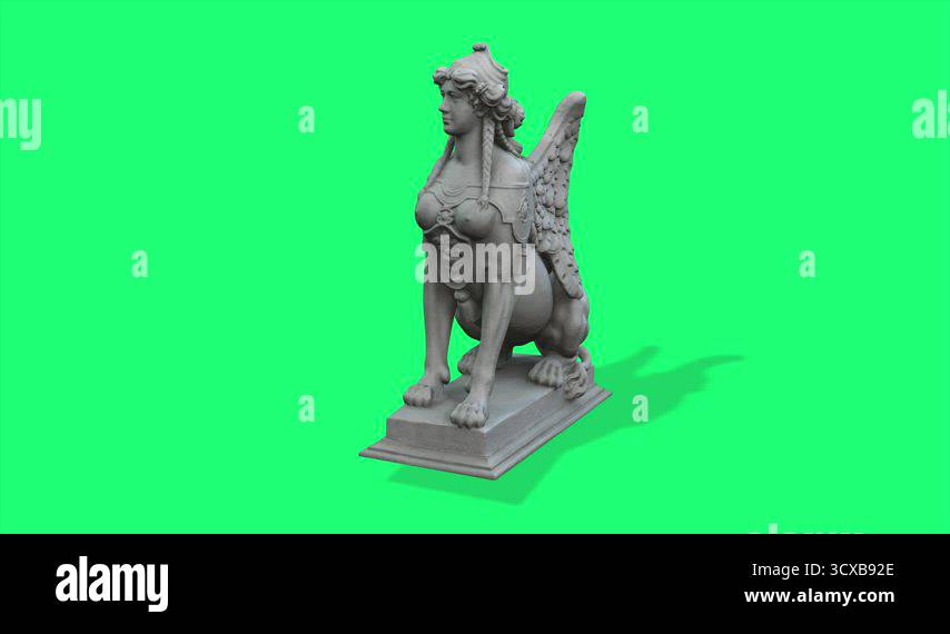 4k Rotating statue on green screen - animation Stock Video Footage - Alamy