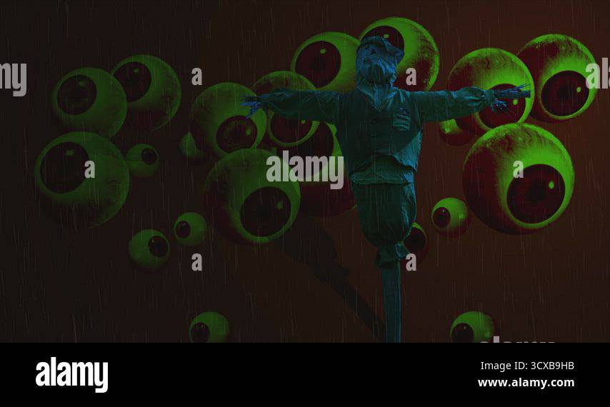 Animation of a 2D cartoon character Scarecrow on background with ...