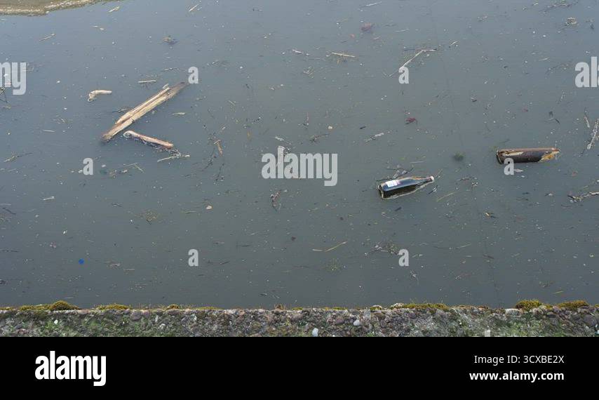 Water canal pollution Stock Video Footage - Alamy