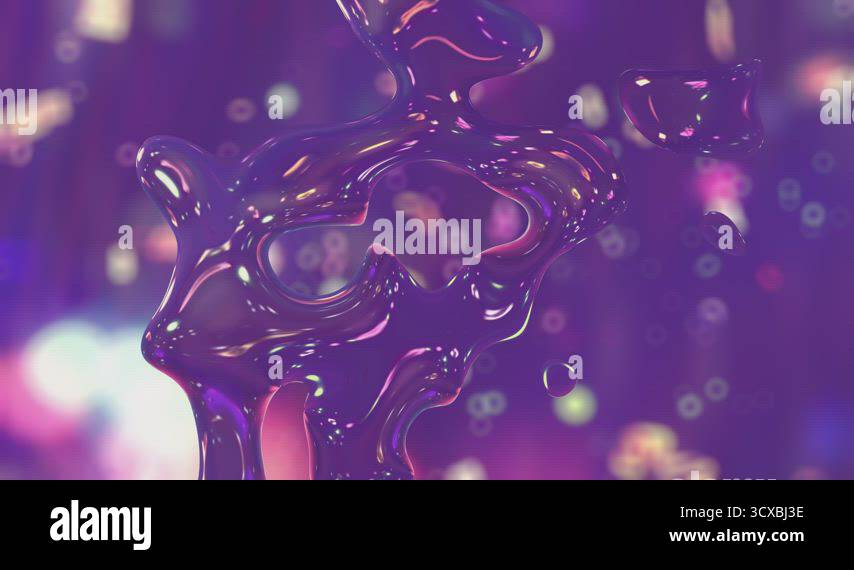 Bubble movement against a blurry purple background with bokeh Stock ...