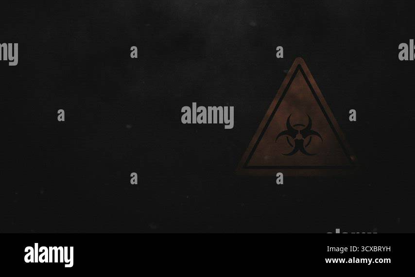 Rotating sign biohazard. Abstract background Stock Video Footage - Alamy