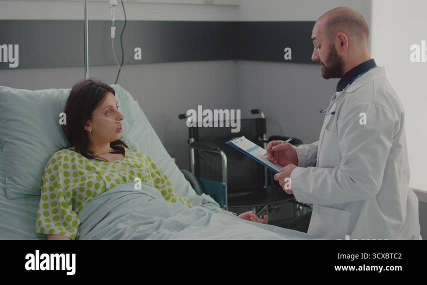 Practitioner physician writing test expertise on clipboard monitoring ...