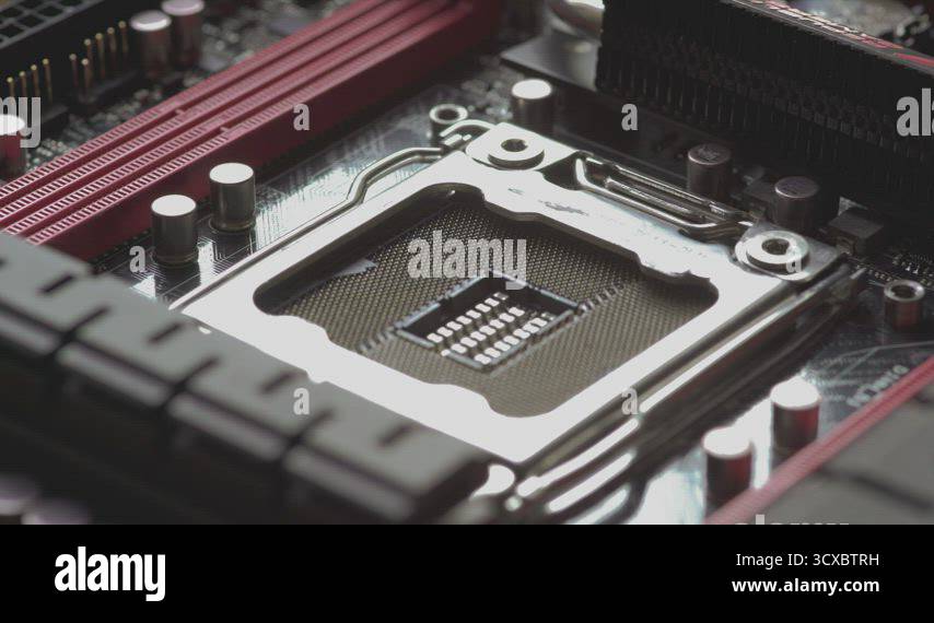 Cpu socket detail 4 Stock Video Footage - Alamy