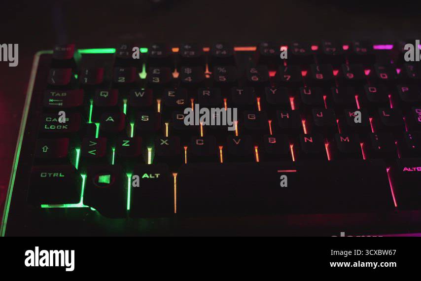 Gaming keyboard detail 2 Stock Video Footage - Alamy
