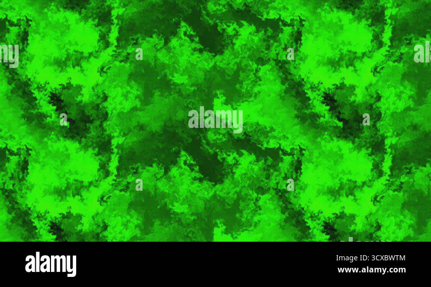 Beautiful animation of green color oil paint, cloud abstract moving ...