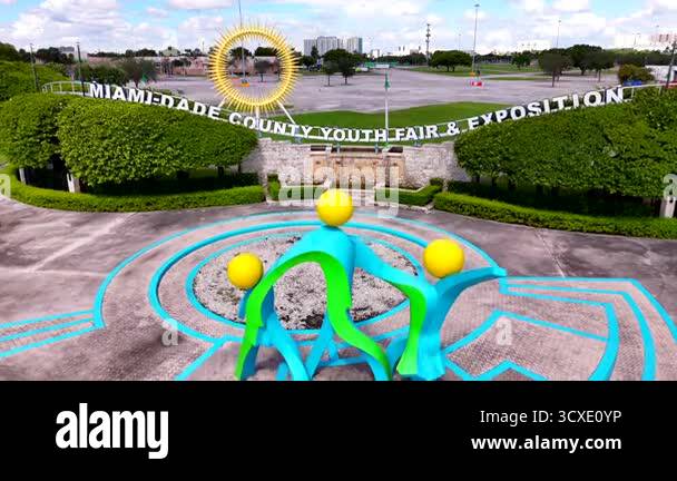 Miami, FL, USA - October 7, 2025: Aerial reveal Miami Dade County Youth ...
