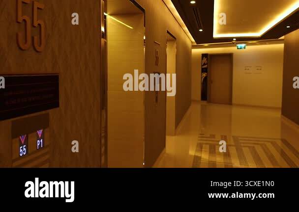 Elevator doors opening on floor 55 Stock Video Footage - Alamy