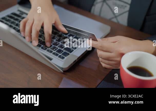 SLOW MOTION of Hand typing the keyboard and shopping online while ...