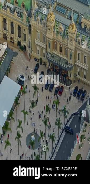 Aerial view of city centre of Monaco in France.The world famous casino ...