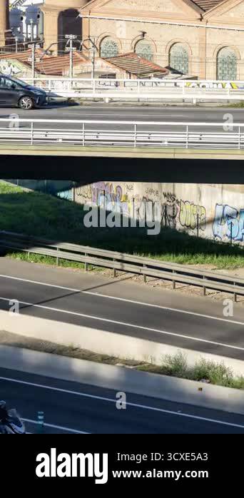 timelapse of traffic on a highway in barcelona during evening rush hour ...