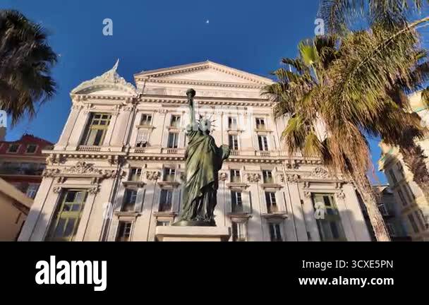 NICE, FRANCE - JANUARY 25, 2024: Panorama of Coastal street of city of ...