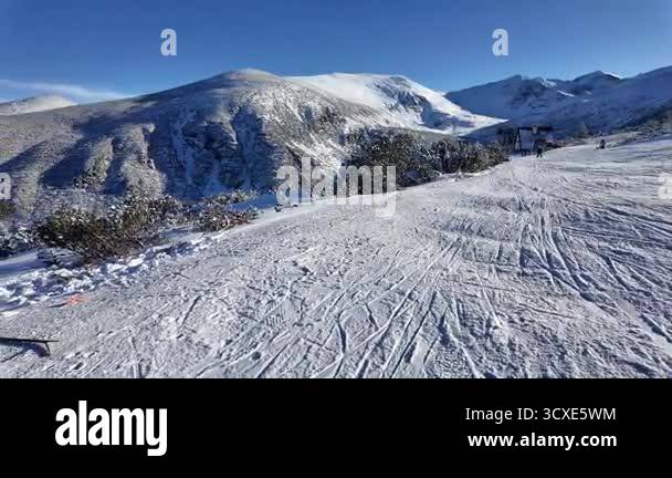 Amazing Winter view of Rila mountain near Musala peak, Bulgaria Stock ...