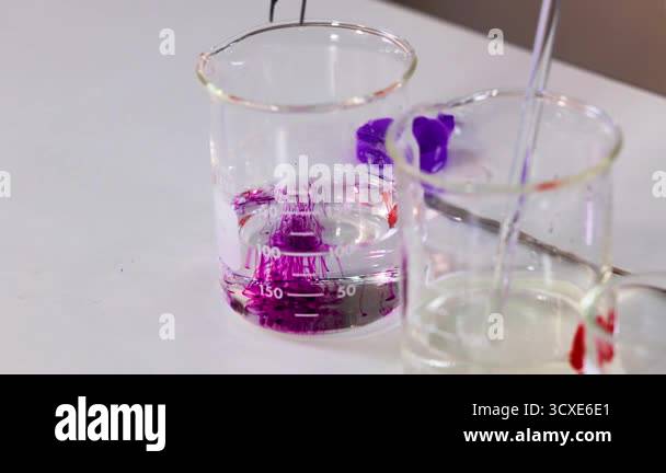 Color change in chemical reaction with sucrose Stock Video Footage - Alamy