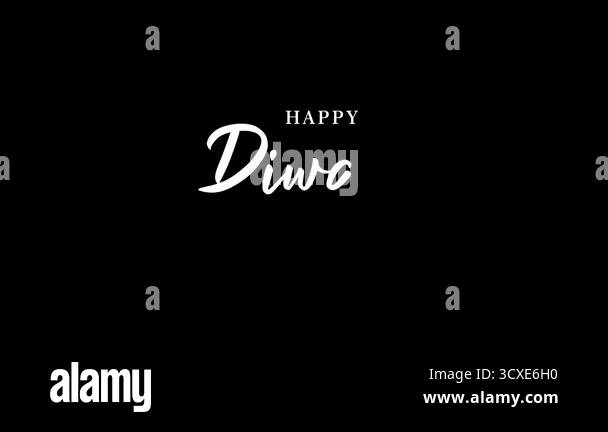 Hand drawn animated text Happy Diwali on a vibrant green background ...