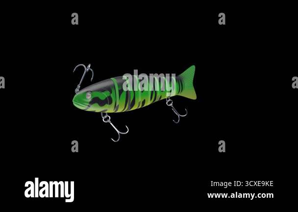 Fishing bait fish spinning on transparent background 3D Rendering ...