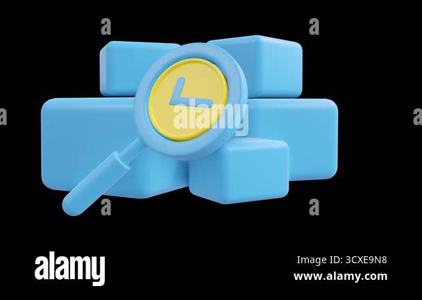 An cartoon style of a magnifying glass searching for delivery paper ...