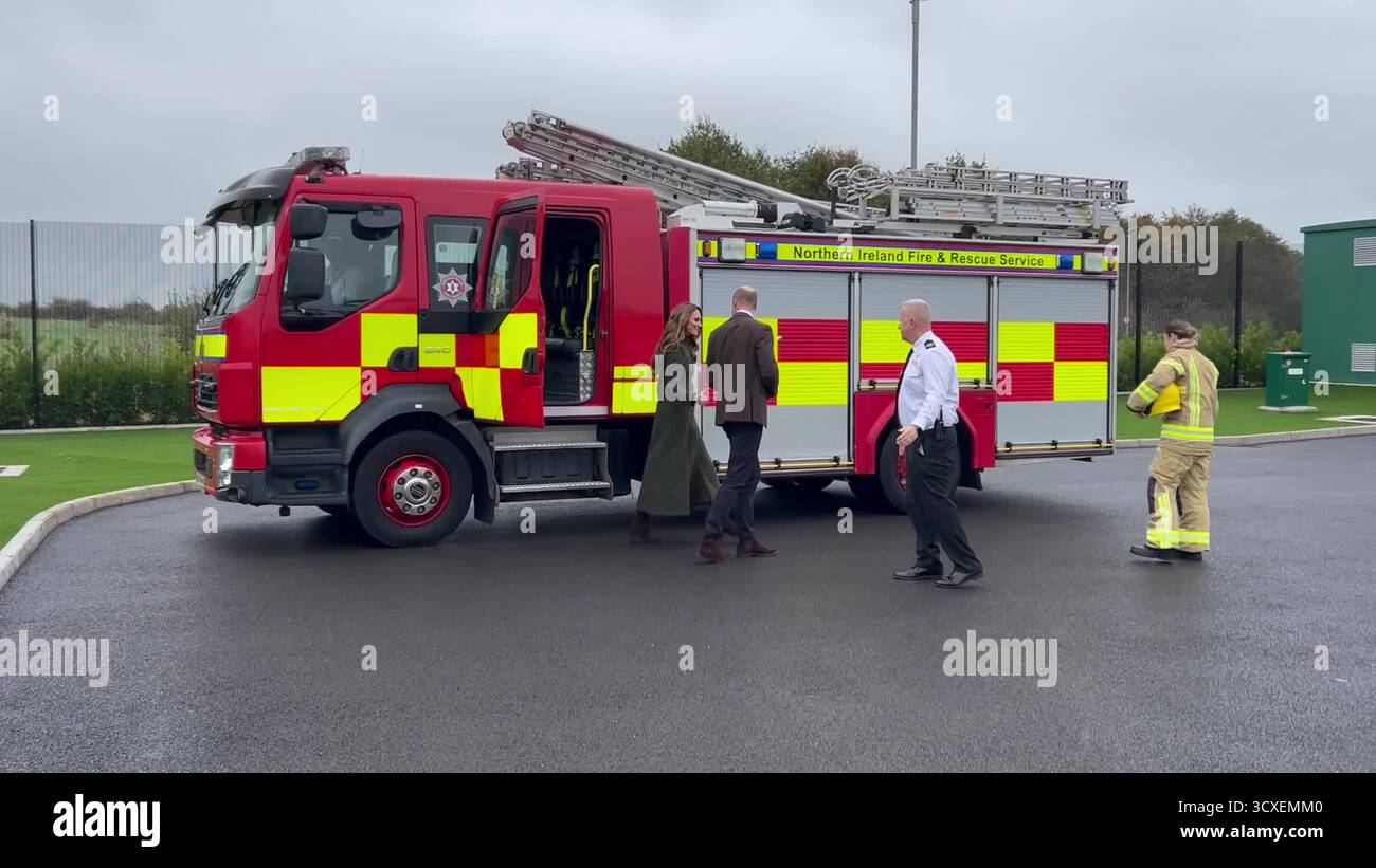 Prince and Princess of Wales tour fire and rescue service college as ...