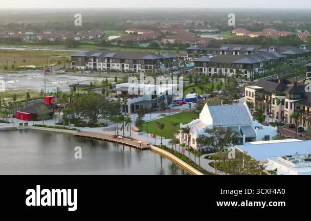 Florida travel destination. Wellen Park downtown district in North Port ...