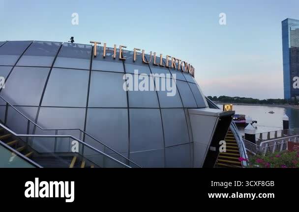 Marina Sand, Singapore - Jul 17 2024: A large building "The Fullerton ...
