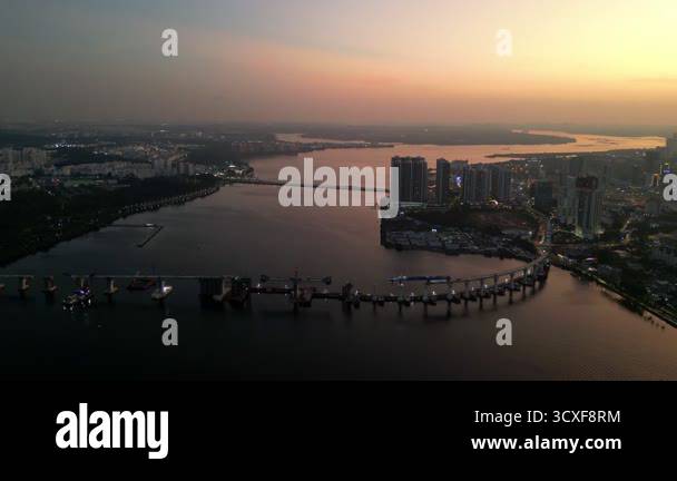 Johor Bahru, Johor, Malaysia - Jul 18 2024: Top-down aerial of RTS Link ...