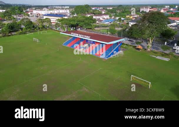 Batu Pahat, Johor, Malaysia - Jun 03 2024: A soccer field with a ...