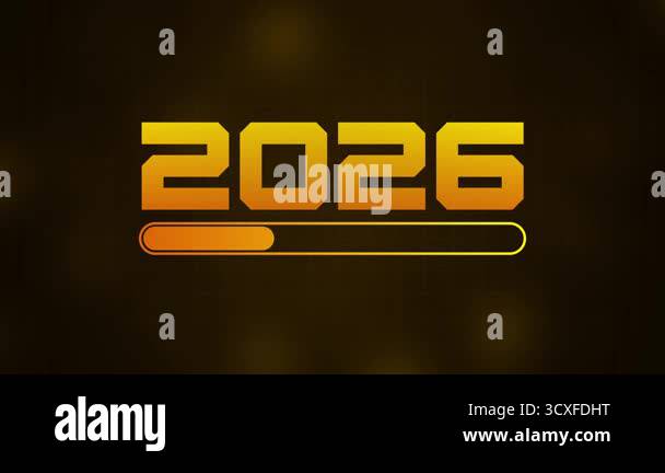 Happy New Year 2026 progress bar on soft abstract background. New year ...