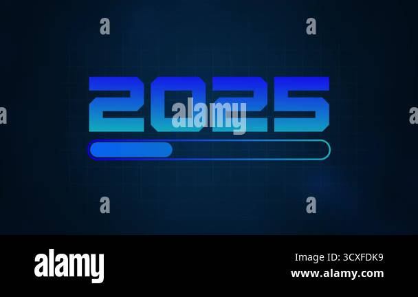 Happy New Year 2025 progress bar on soft abstract background. New year ...