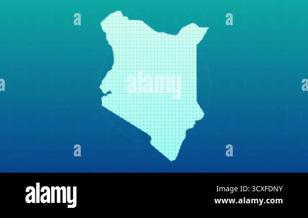 Kenya map animation, Glowing neon Kenya map animation background ...