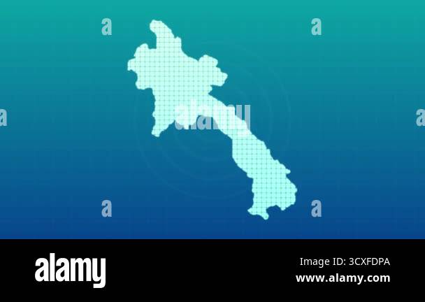 Laos map animation, Glowing neon Laos map animation background. country ...