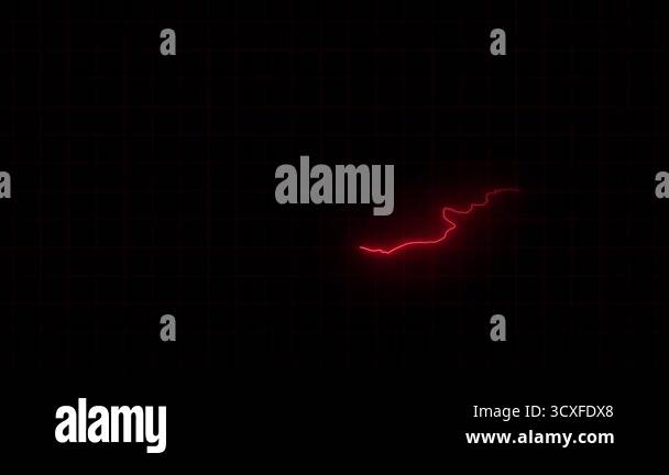 Mongolia Map Animation Glowing Neon Mongolia Map Animation Background