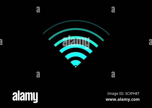 Animated WiFi icon with connectivity signal strength indicator ...