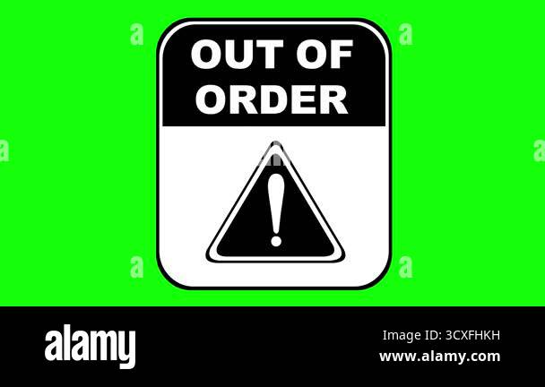 video animation black and white poster out of order signage concept ...