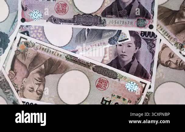 Japan, Japanese yen paper banknotes, money for business, financial ...