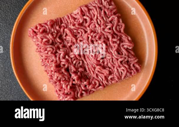 Raw ground beef for a burger or as an ingredient in a meat dish. Raw ...