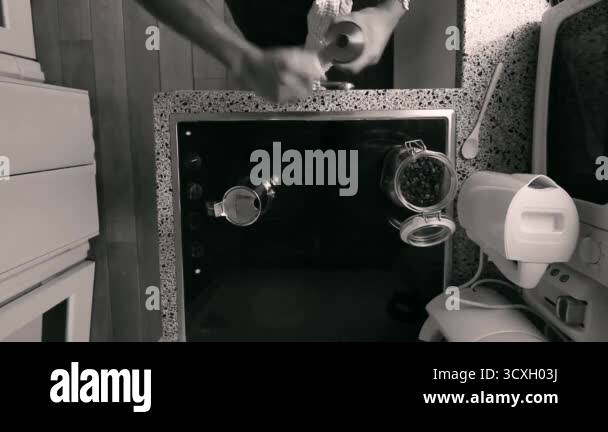 Preparing ingredients on kitchen countertop Stock Video Footage - Alamy